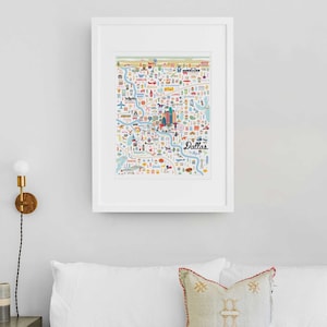 DALLAS TX Map Art Wall Decor | City Map Dallas Texas | Art Print Poster ...
