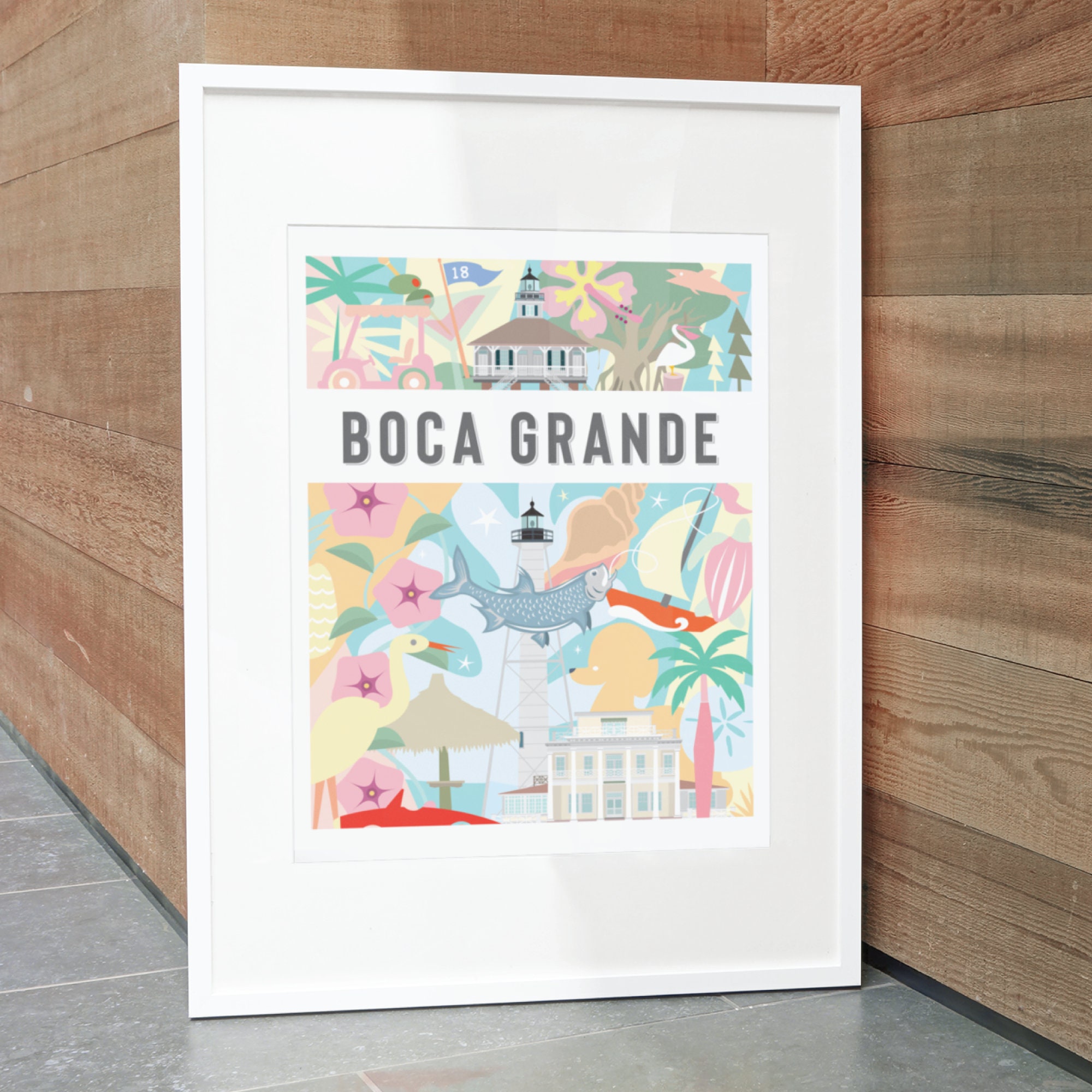 BOCA GRANDE FL Map Art Wall Decor | City Map Boca Grand South Florida ...