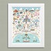 MAGIC KINGDOM Poster Walt Disney World Magic Kingdom Whimsical Map Walt ...