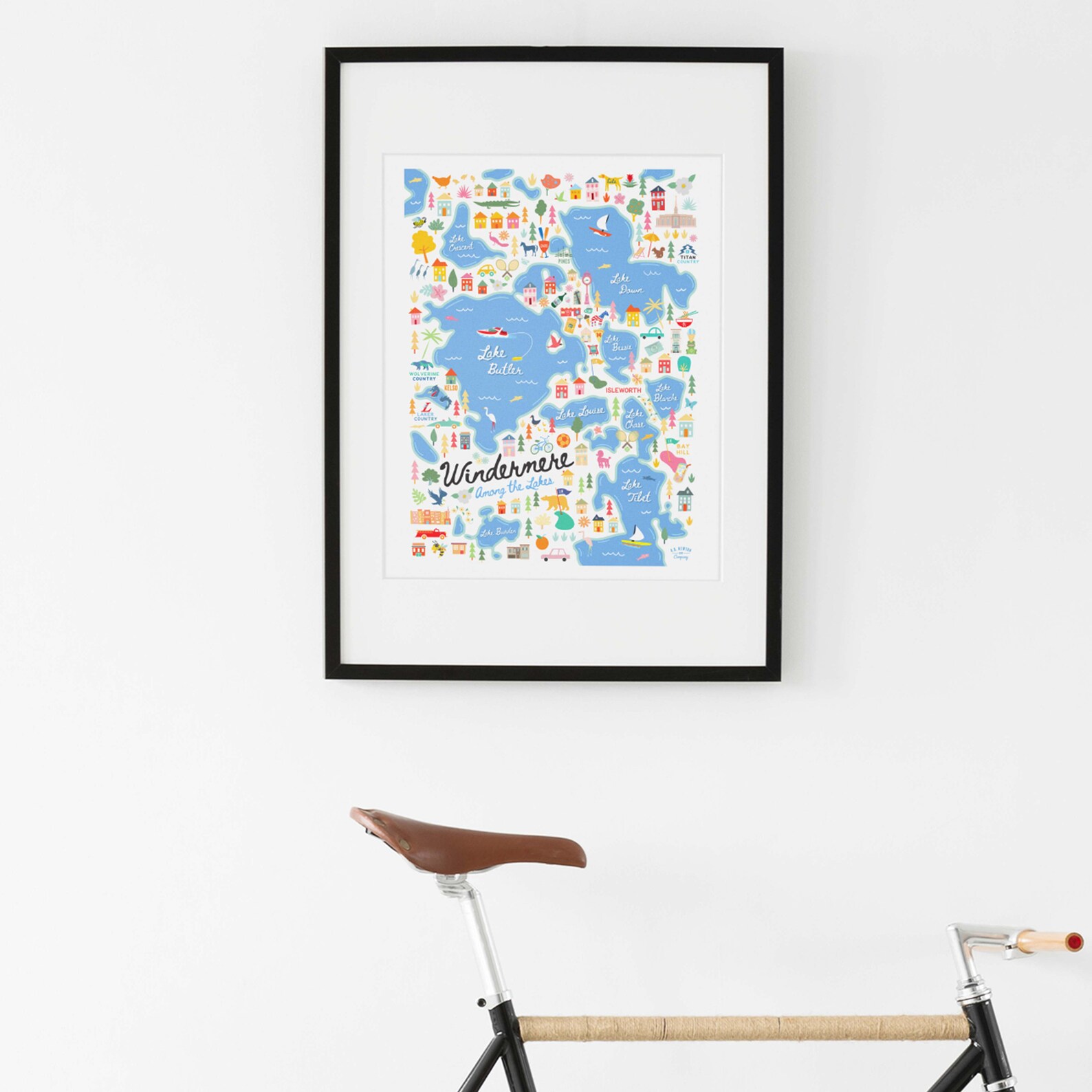 WINDERMERE FL Map Art Wall Decor | City Map Windermere Florida | Art ...