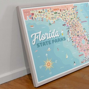 Florida State Park Map Art Poster | Checklist and Sticker | 175 Florida ...