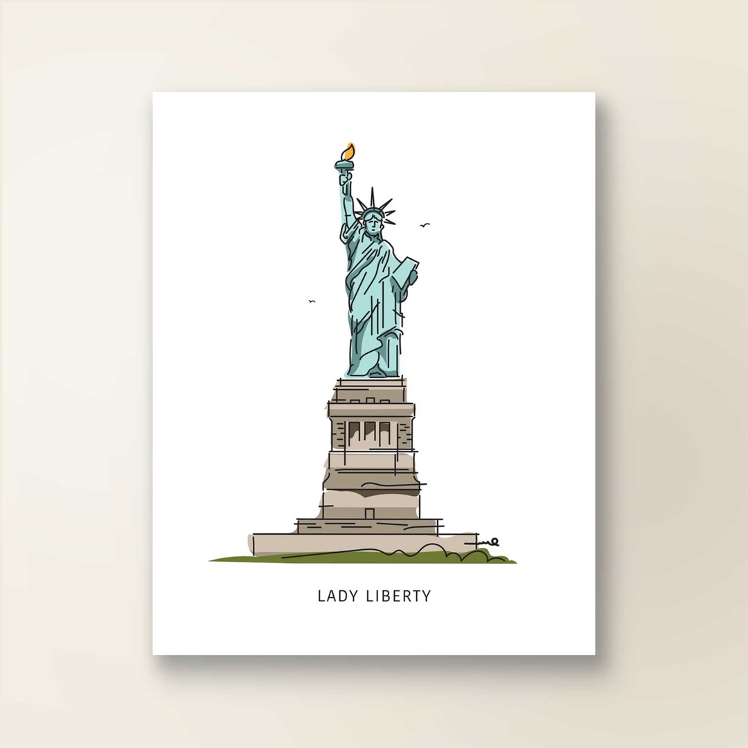 LADY LIBERTY | Art Wall Decor | NYC Iconic Landmark Series | Poster ...