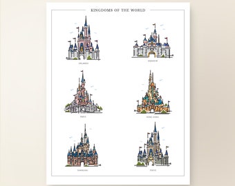 MAGIC KINGDOM Poster Walt Disney World Magic Kingdom Whimsical Map Walt ...