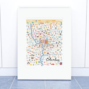 COLUMBUS OH Map Art Wall Decor | City Map Columbus Ohio | Art Print ...