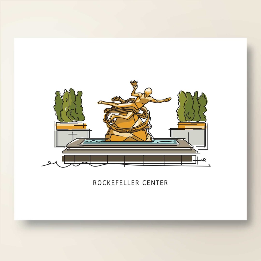 ROCKEFELLER CENTER | Art Wall Decor | NYC Iconic Landmark Series ...