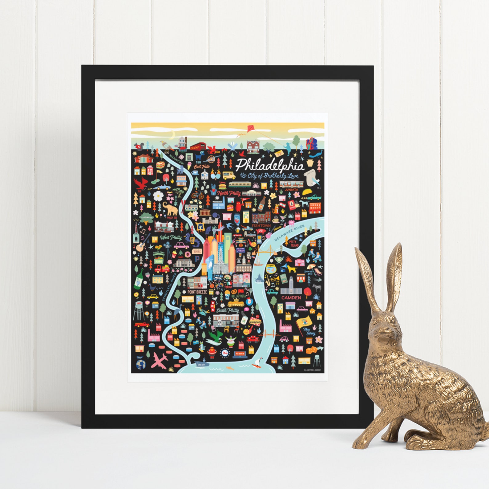 PHILADELPHIA PA Map Art Wall Decor | City Map Philadelphia Pennsylvania ...