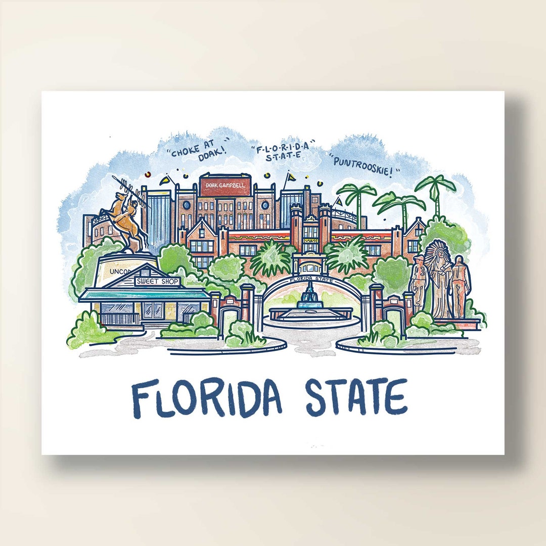 Florida State CAMPUS LIFE | FSU Art Wall Decor | Collegiate Print ...