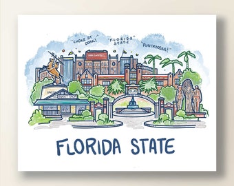 Florida State University Adpi House Print - Etsy