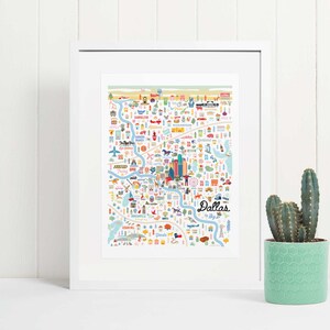 DALLAS TX Map Art Wall Decor | City Map Dallas Texas | Art Print Poster ...