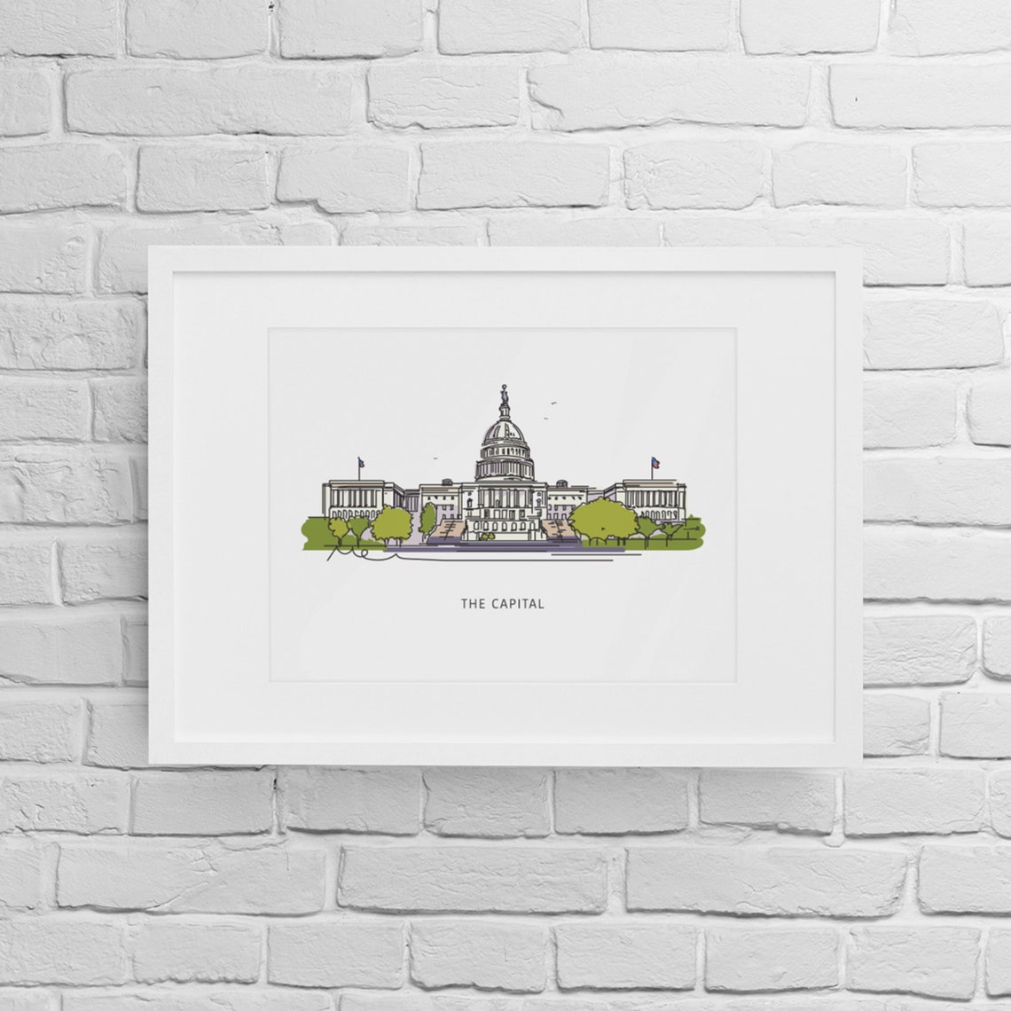 THE CAPITAL | Art Wall Decor | Washington D.C. Iconic Landmark Series ...