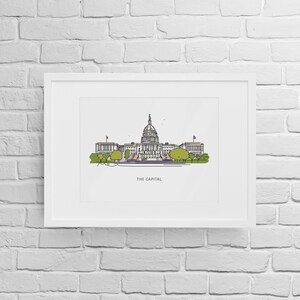 THE CAPITAL | Art Wall Decor | Washington D.C. Iconic Landmark Series ...