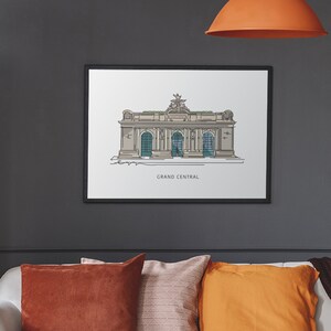 GRAND CENTRAL | Art Wall Decor | NYC Iconic Landmark Series | Poster ...