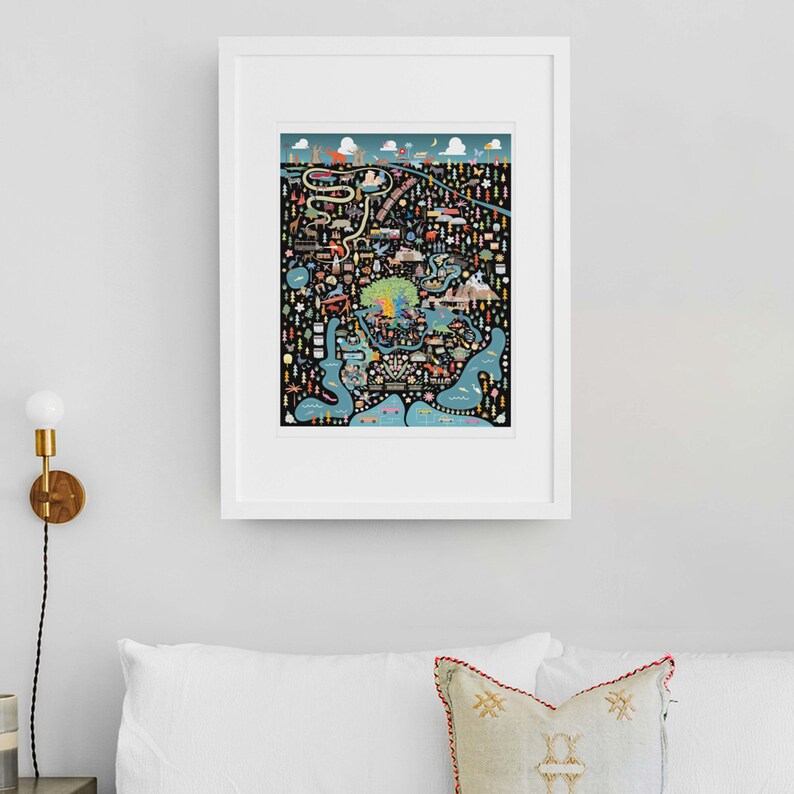 ANIMAL KINGDOM Map Poster Whimsical Map Animal Kingdom - Etsy