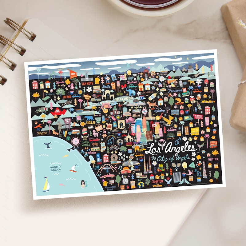 Los Angeles Postcard - Etsy