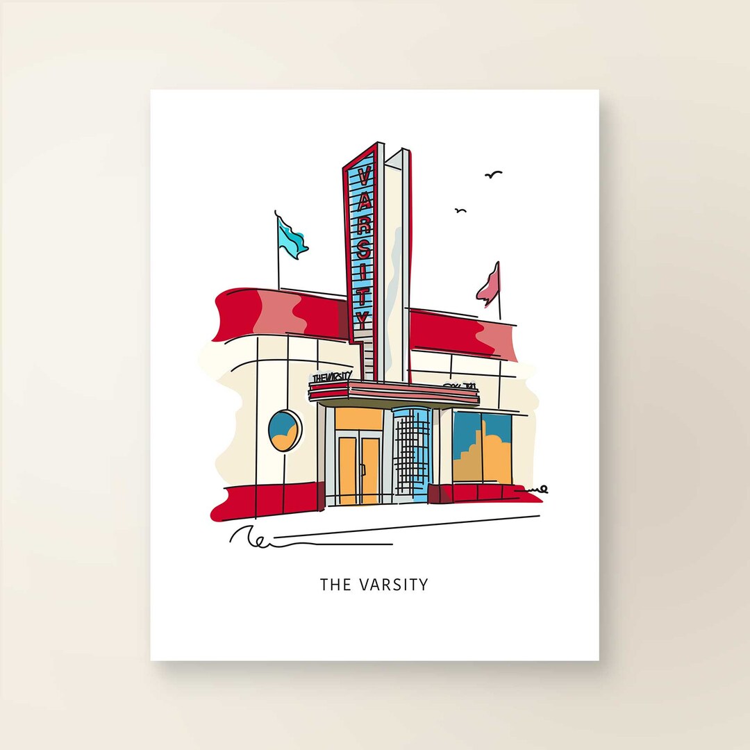 THE VARSITY | Art Wall Decor | Atlanta Landmark Series | Poster Print ...