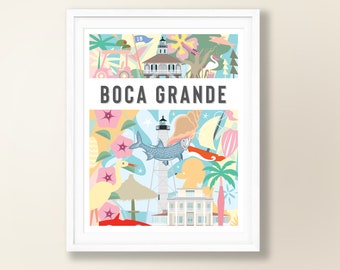 Boca Grande Map - Etsy
