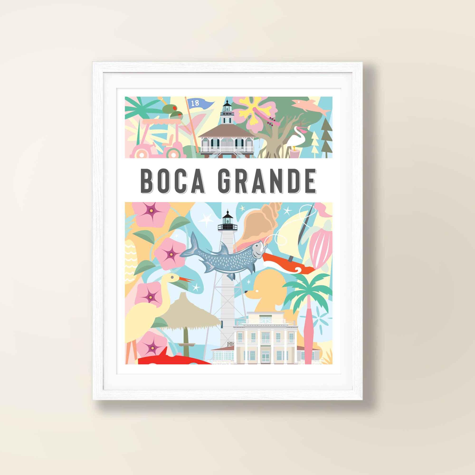 BOCA GRANDE FL Map Art Wall Decor City Map Boca Grand South - Etsy