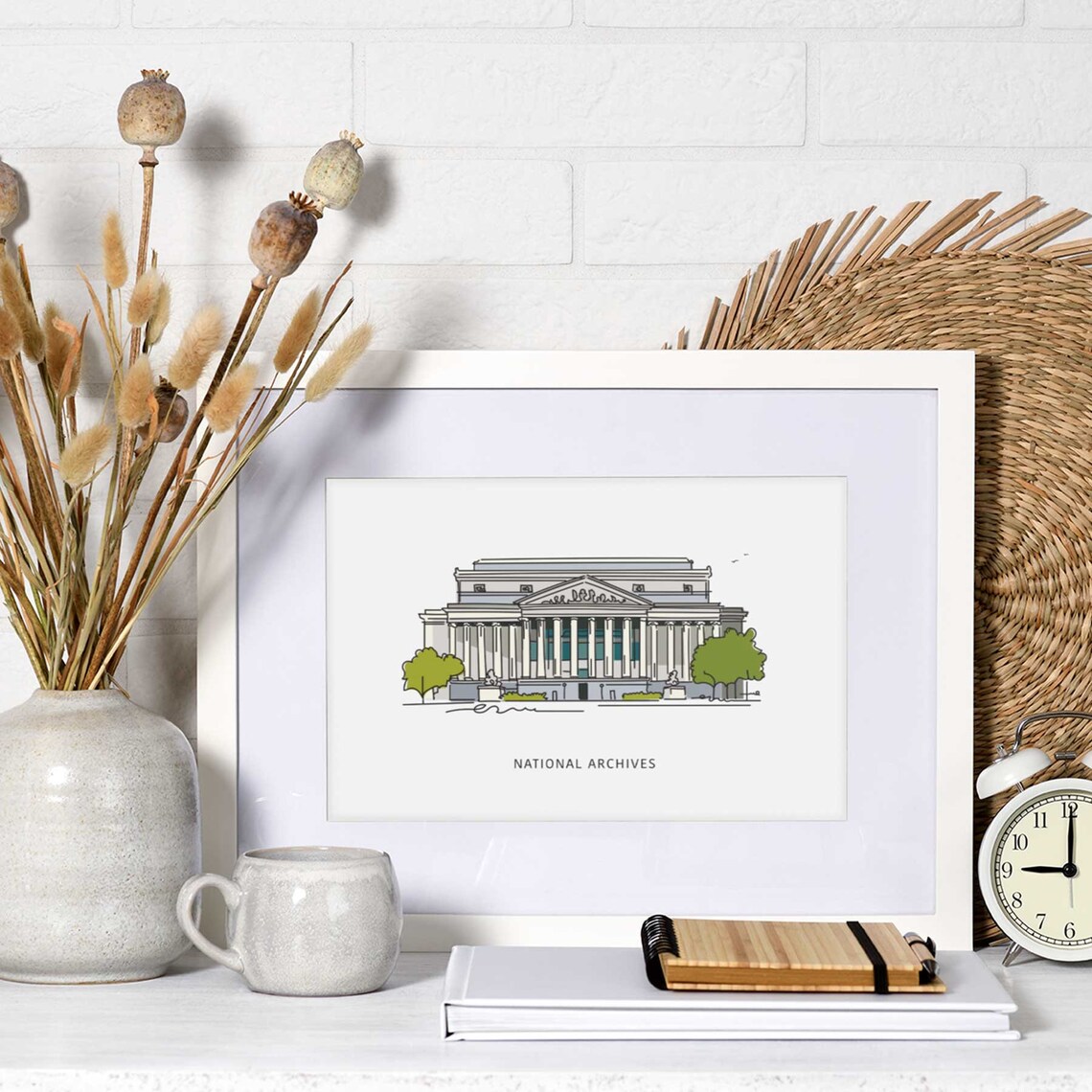 NATIONAL ARCHIVES | Art Wall Decor | Washington D.C. Iconic Landmark ...
