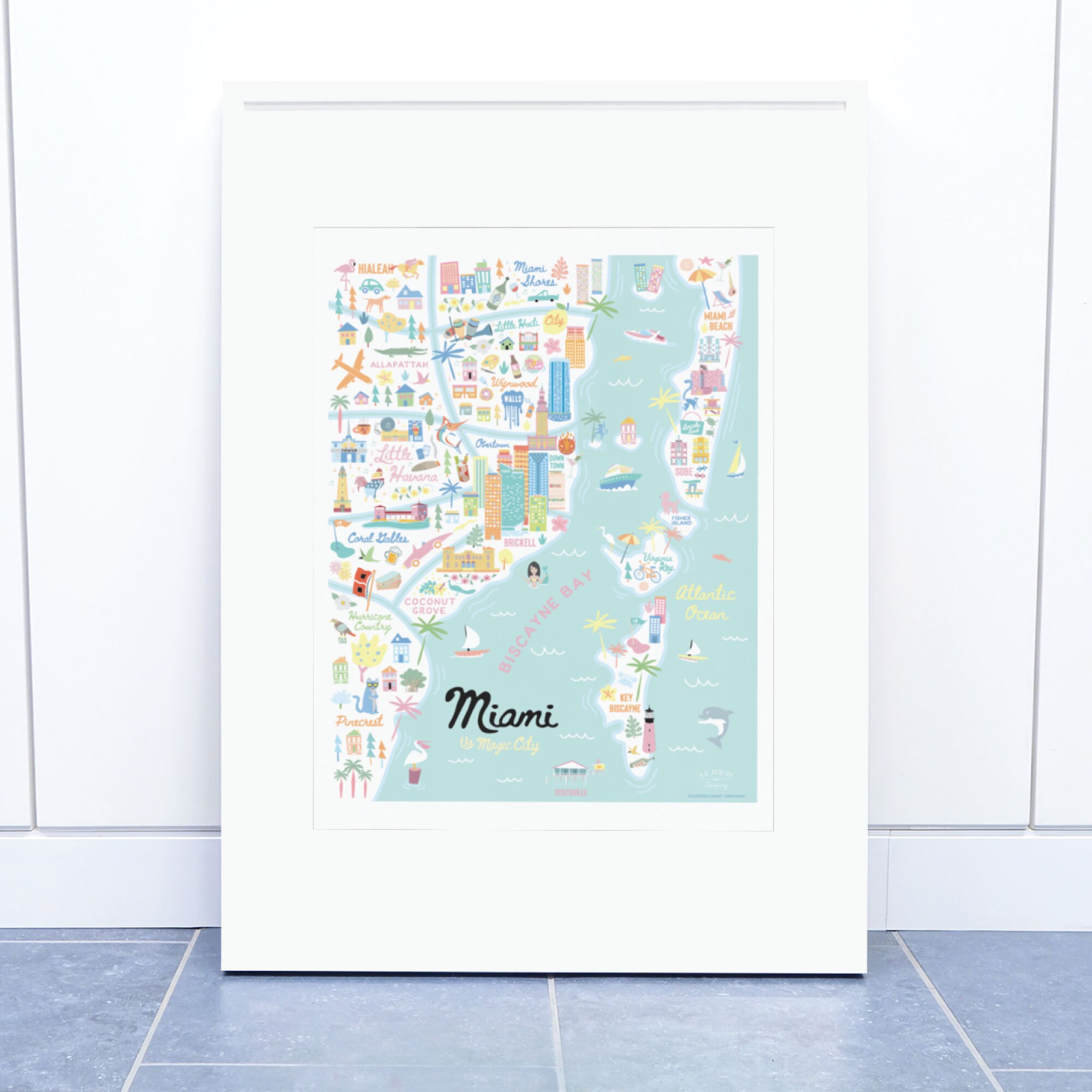 MIAMI FL Map Art Wall Decor City Map Miami Florida Art - Etsy