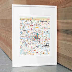 DALLAS TX Map Art Wall Decor | City Map Dallas Texas | Art Print Poster ...