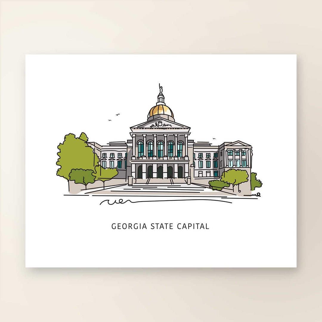 GEORGIA CAPITAL | Art Wall Decor | Atlanta Landmark Series | Poster ...