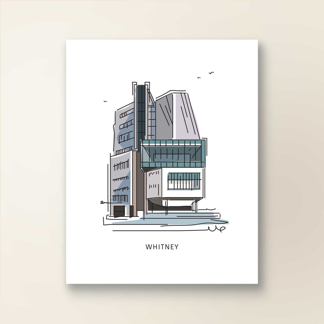 WHITNEY MUSEUM | Art Wall Decor | NYC Iconic Landmark Series | Poster ...