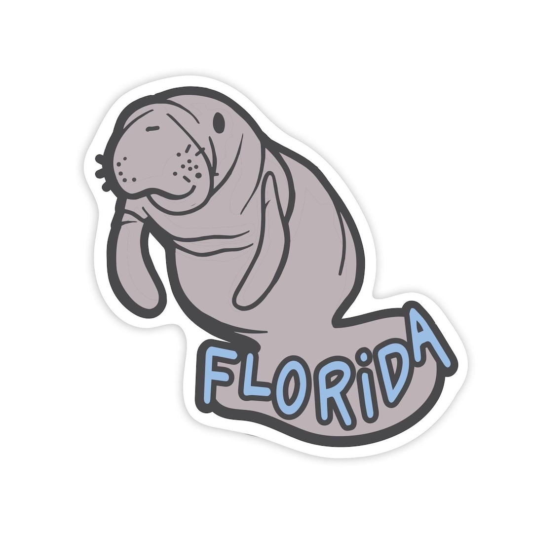 Florida Manatee | A Florida Inspired Sticker | for Laptop Planner Car ...