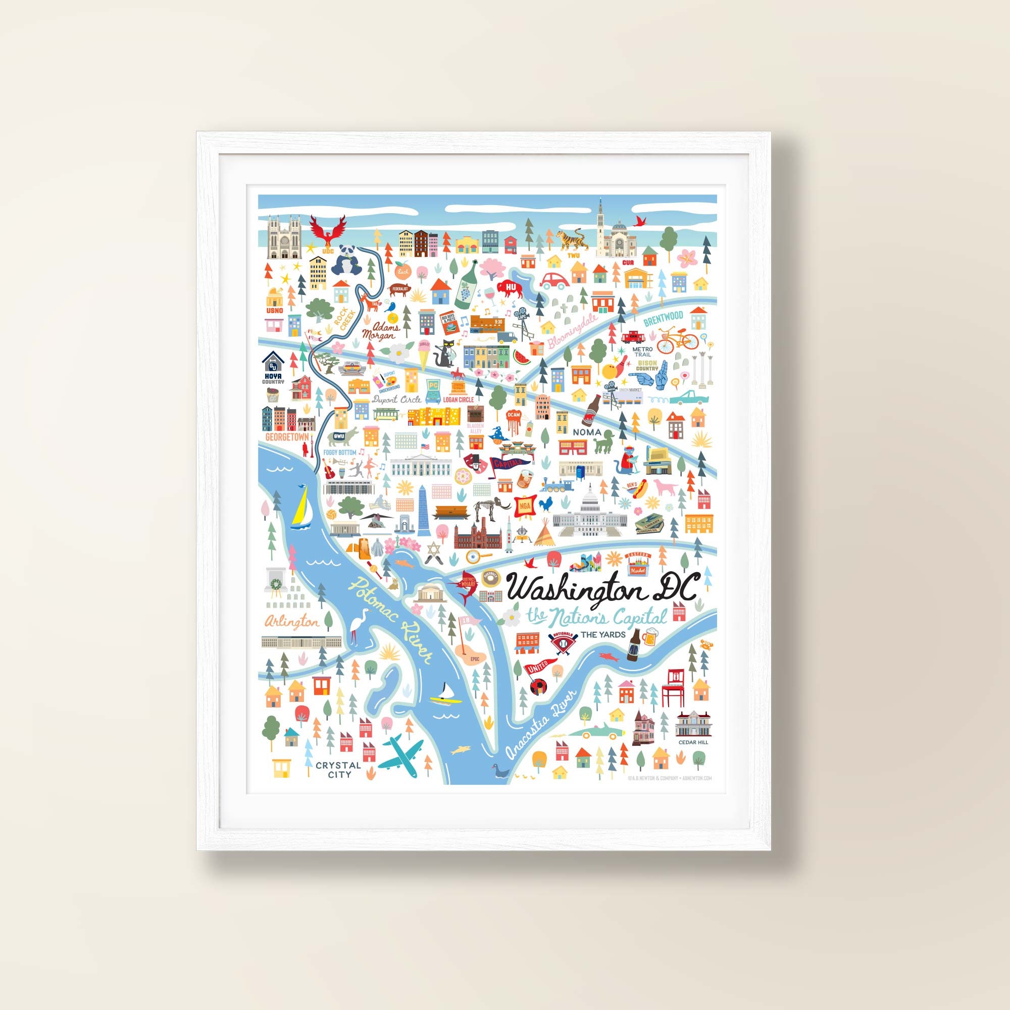 WASHINGTON DC Wall Art Map Washington DC District of - Etsy UK