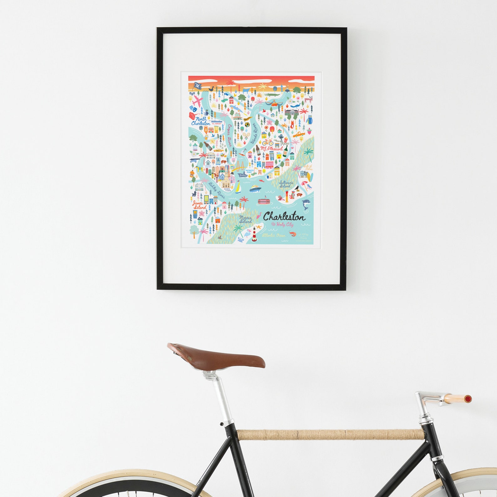 CHARLESTON SC City Map Art Poster Charleston South Carolina - Etsy