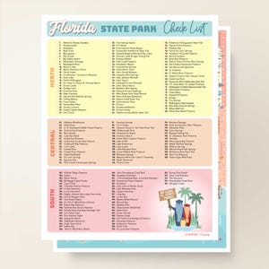 Florida State Park Map Art Poster | Checklist and Sticker | 175 Florida ...