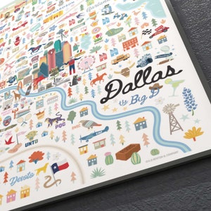 DALLAS TX Map Art Wall Decor | City Map Dallas Texas | Art Print Poster ...