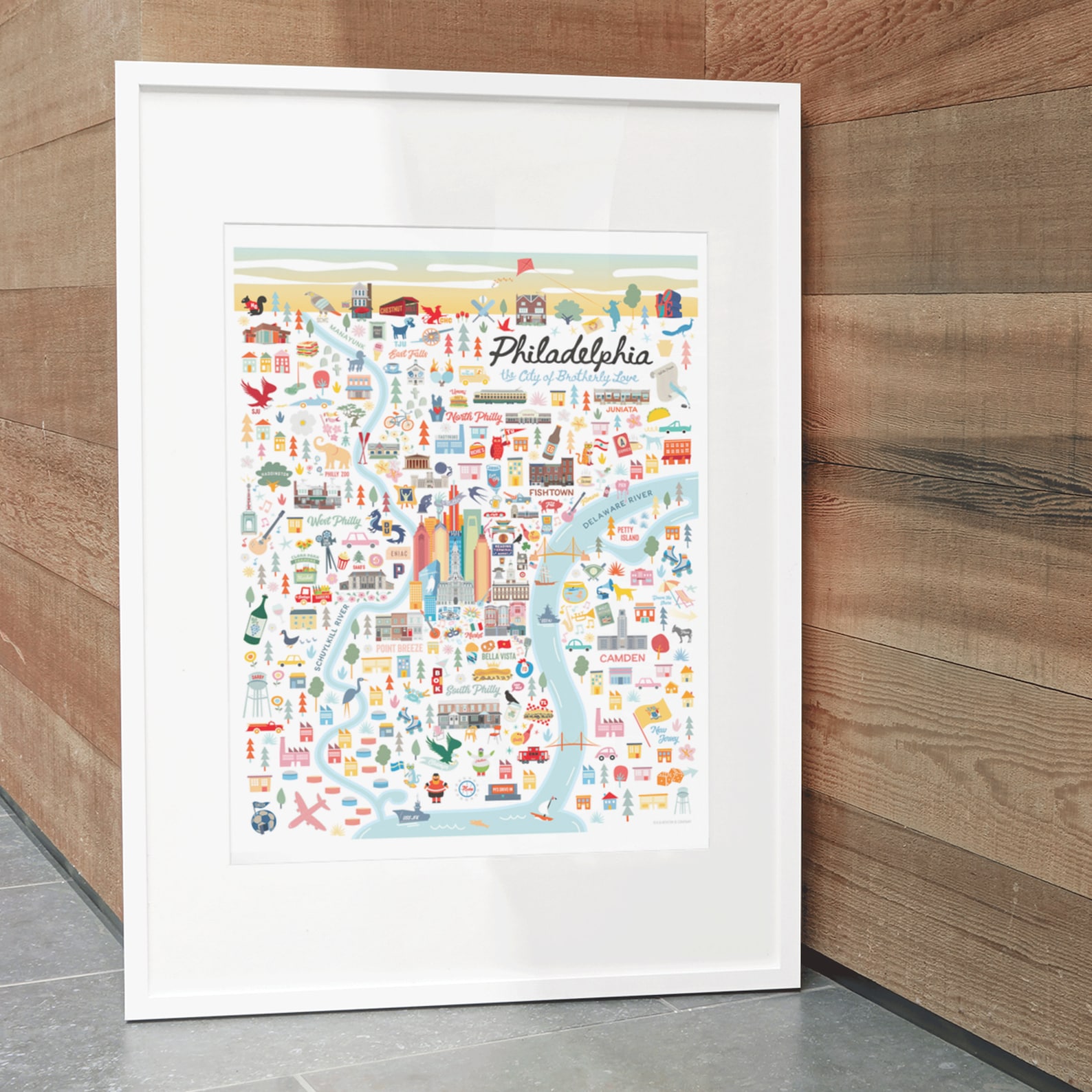 PHILADELPHIA PA Map Art Wall Decor | City Map Philadelphia Pennsylvania ...