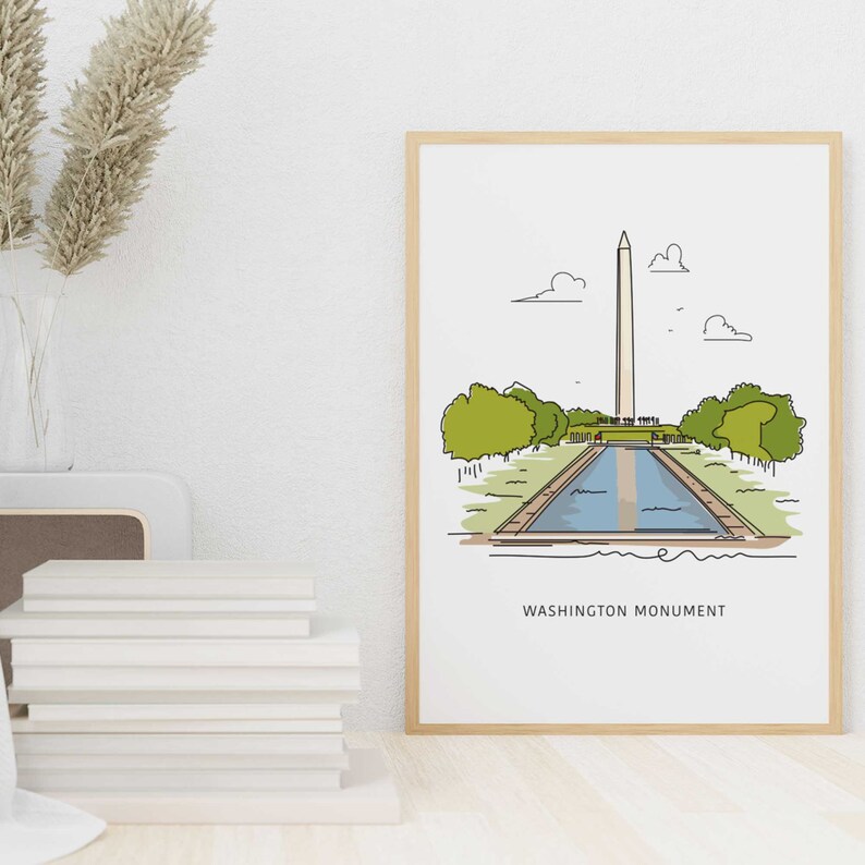 WASHINGTON MONUMENT | Art Wall Decor | Washington D.C. Iconic Landmark ...