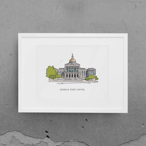 GEORGIA CAPITAL | Art Wall Decor | Atlanta Landmark Series | Poster ...