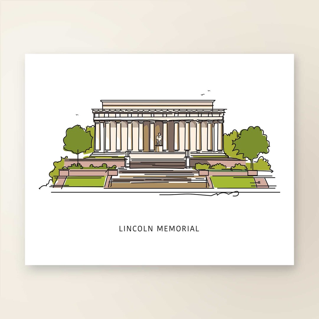 LINCOLN MEMORIAL | Art Wall Decor | Washington D.C. Iconic Landmark ...