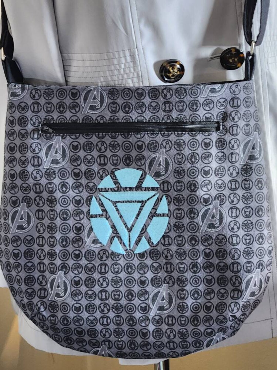 Disney Marvel Avengers Iron Man Arc Reactor Cross-body Tote Purse Hobo ...