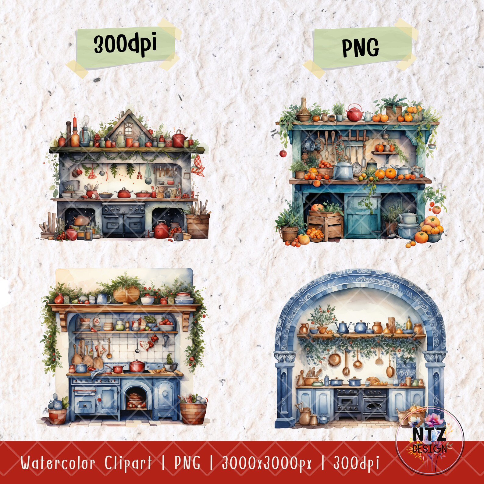 Christmas Kitchen Clipart Bundle Cooking Clipart Sublimation - Etsy