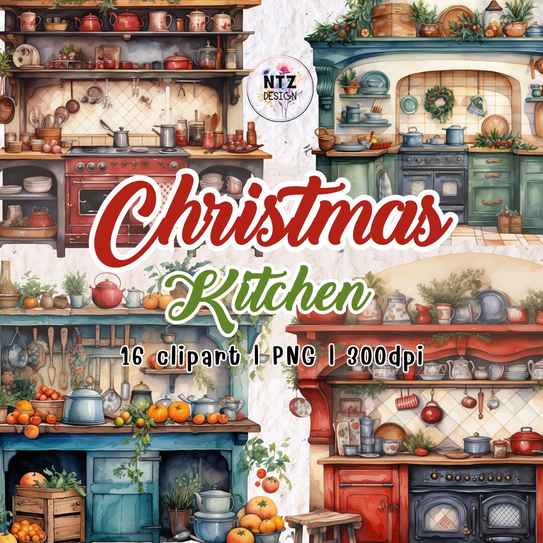 Christmas Kitchen Clipart Bundle Cooking Clipart Sublimation - Etsy