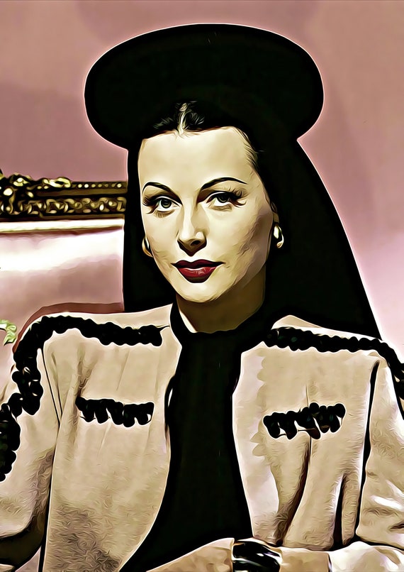 Hedy Lamarr Unique Graphic Art Illustration Print 18 A4 Size | Etsy