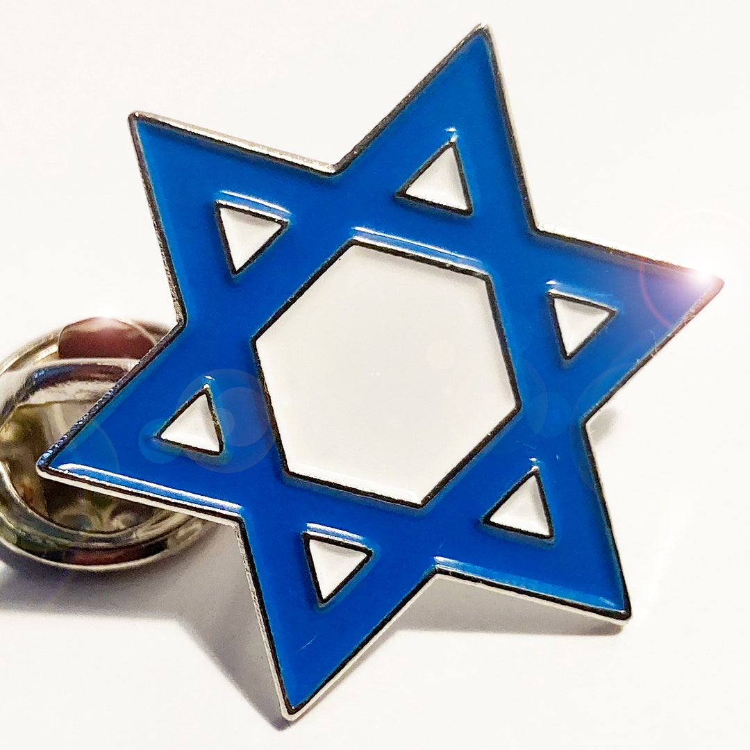 Star of David / Israeli Flag Style Top Quality Enamel Pin Badge 25mm X ...