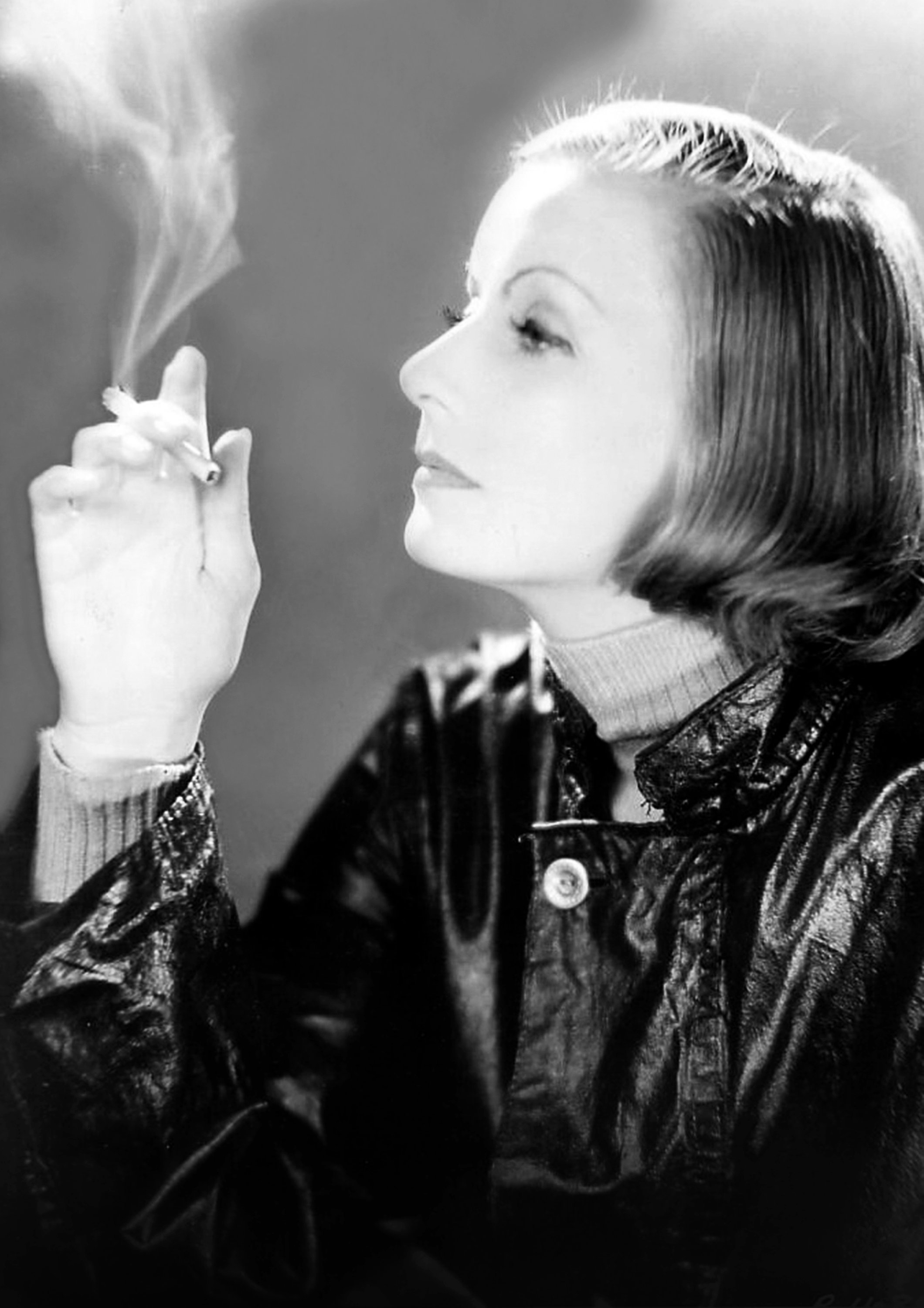 Greta Garbo Smoking