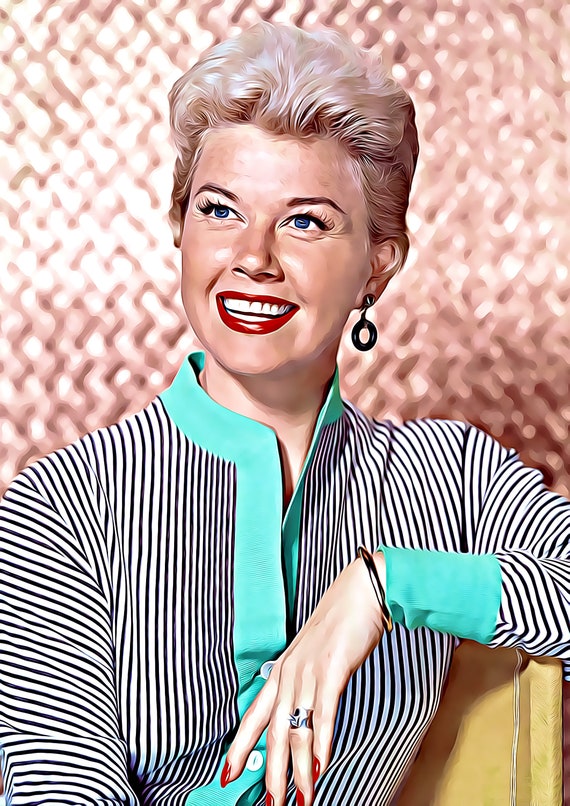 Doris Day Unique Graphic Art Illustration Print 01 A4 Size | Etsy