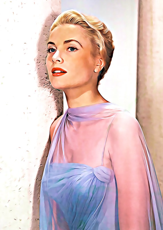 Grace Kelly Unique Graphic Art Illustration Print 02 A4 Size - Etsy