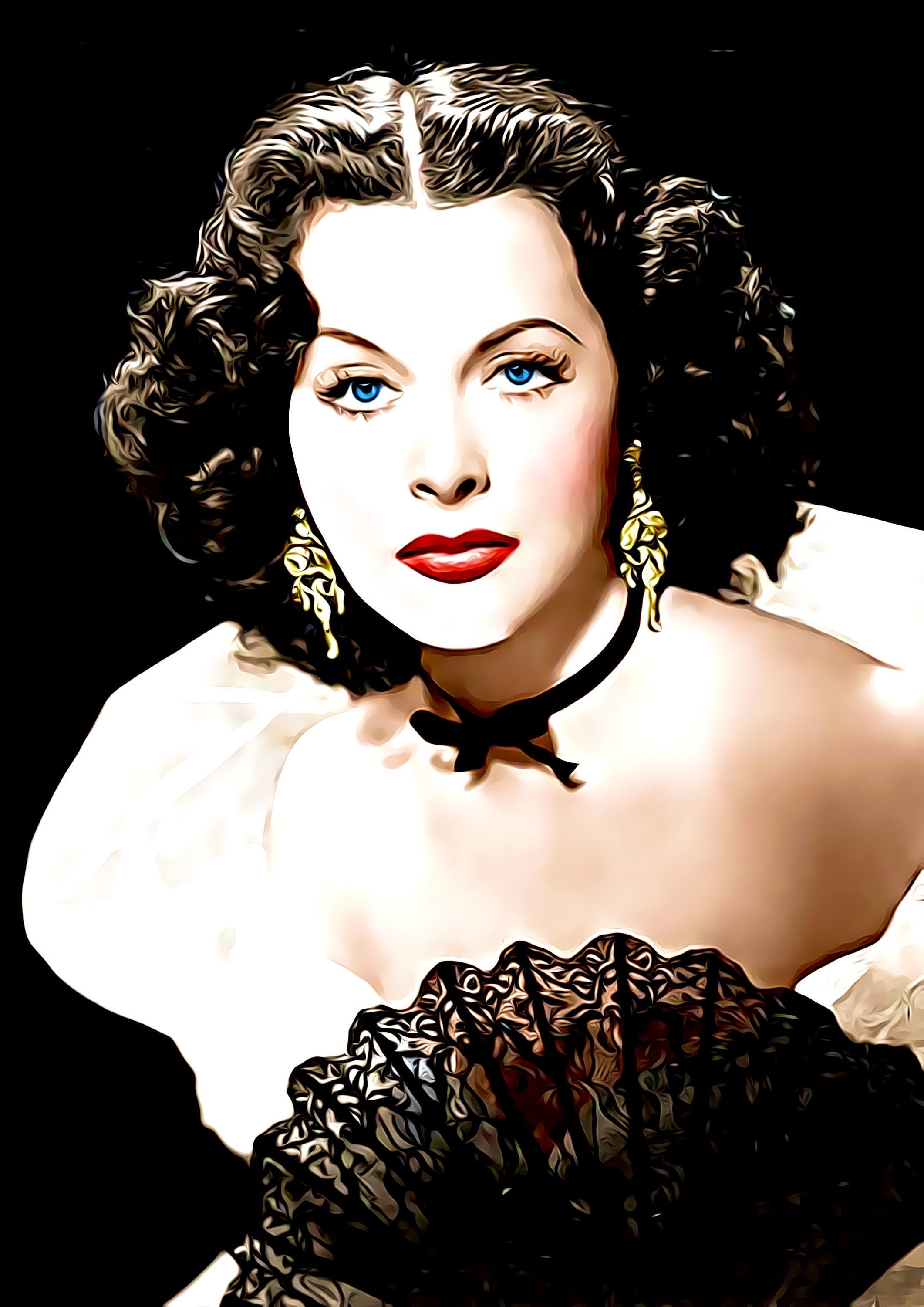 Hedy Lamarr Unique Graphic Art Illustration Print 08 A4 Size | Etsy