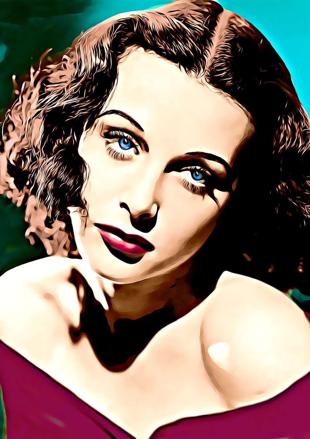 Hedy Lamarr Unique Graphic Art Illustration Print 02 A4 Size - Etsy