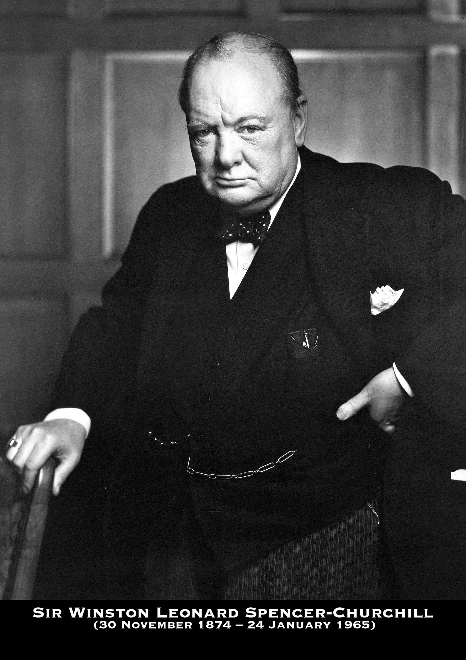 Sir Winston Leonard Spencer-churchill Monochrome Photo Print - Etsy