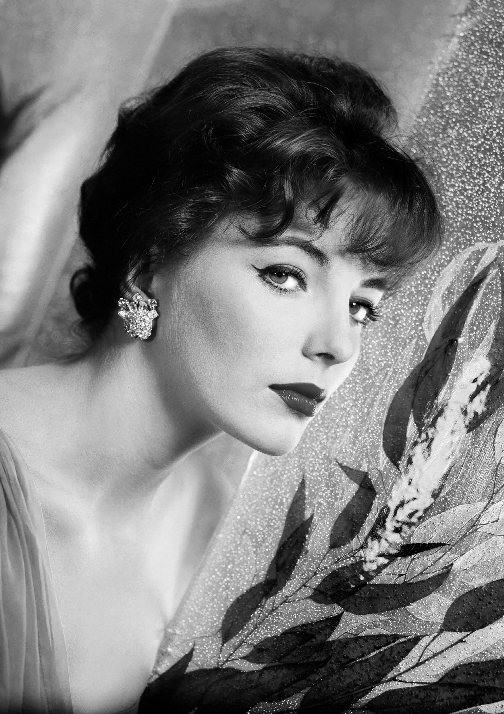 Black And White Joan Collins Monochrome Photo Print 05 A4 Size 210 X