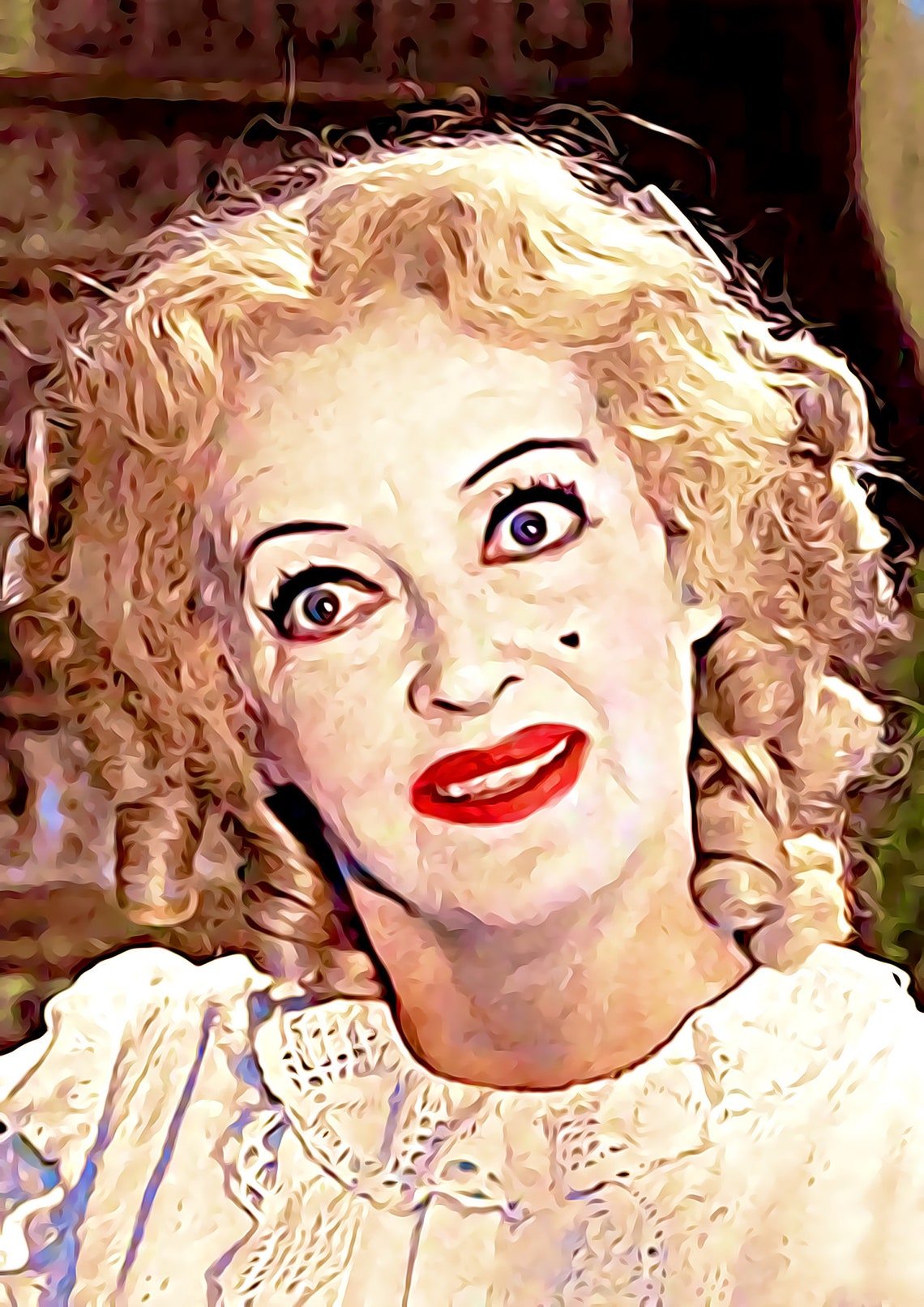 Bette Davis Unique Graphic Art Illustration Print 23 A4 Size Etsy