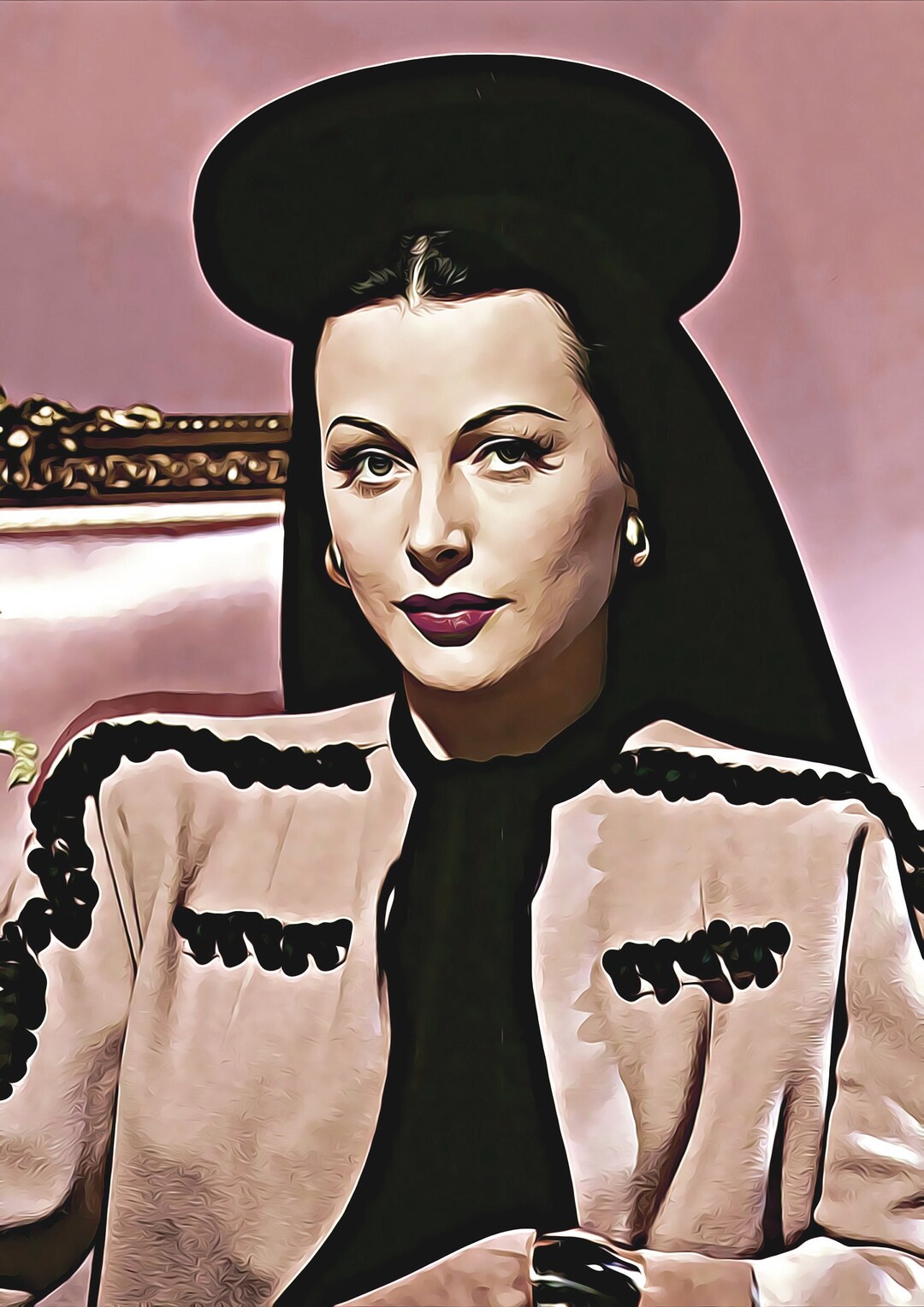 Hedy Lamarr Unique Graphic Art Illustration Print 18 A4 Size 210 X ...