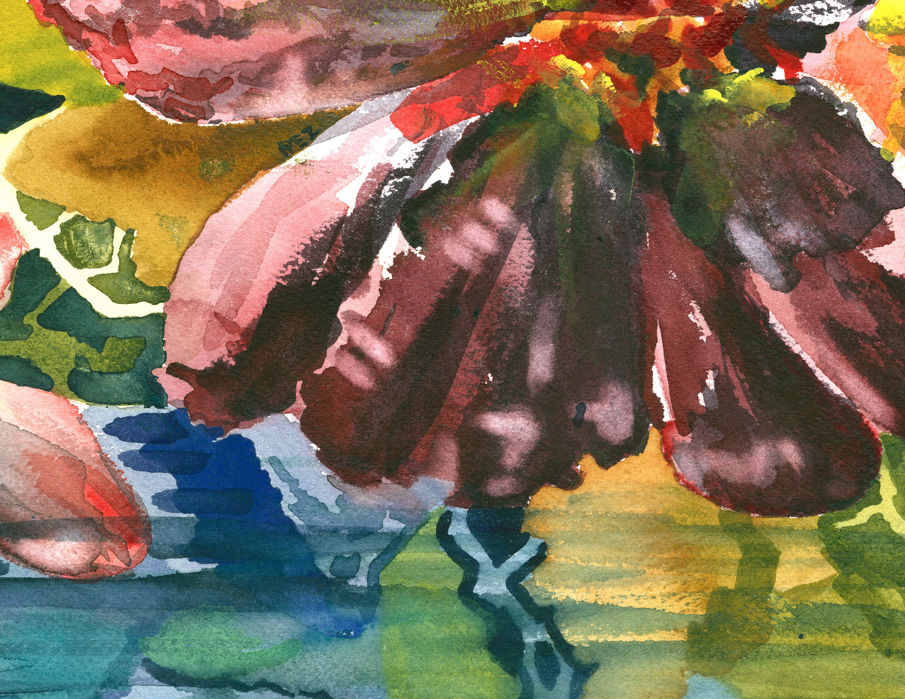 Tuscan Bloom: Flower Watercolor Art Print - Etsy